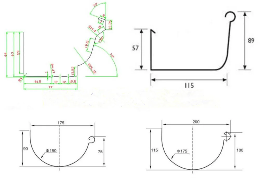 Galvanized Steel Metal Roof Rain Gutter Roll Forming Downpipe Making ...