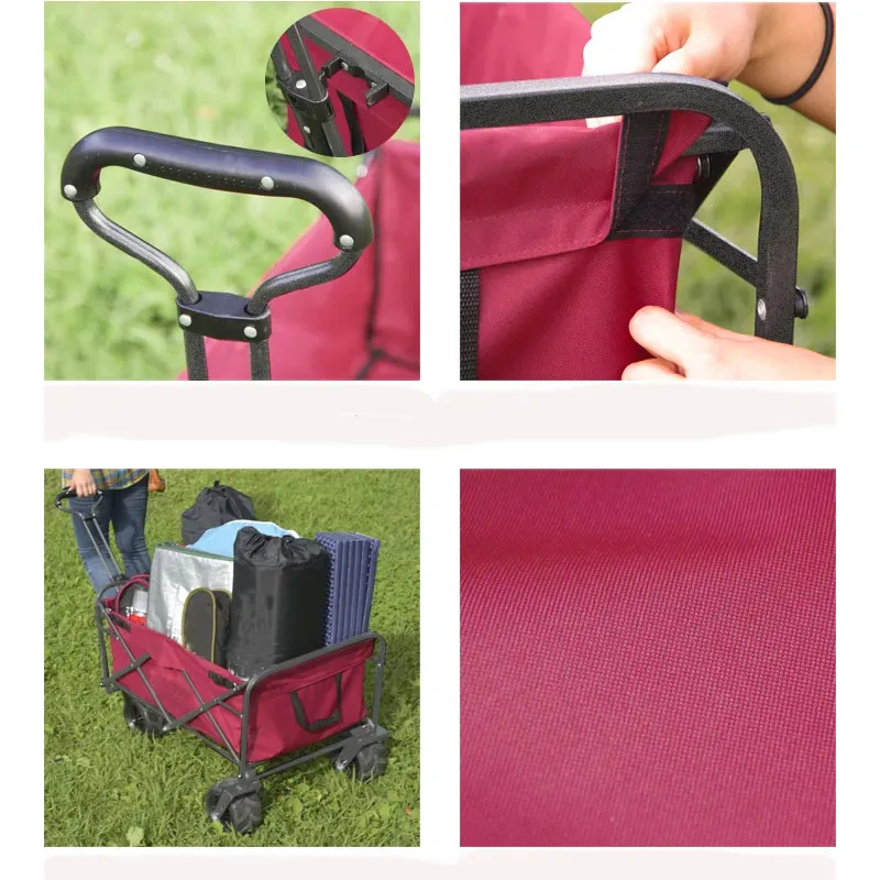 Heavy Duty Inflatable Balloon Wheel Folding Wagon All Terrain Cart ...