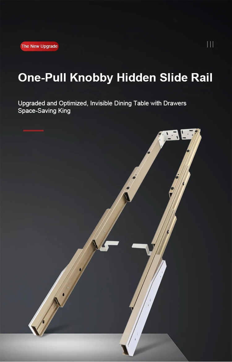 One-pull Multi-Section Hidden Slide Rail - Durable & Easy Install
