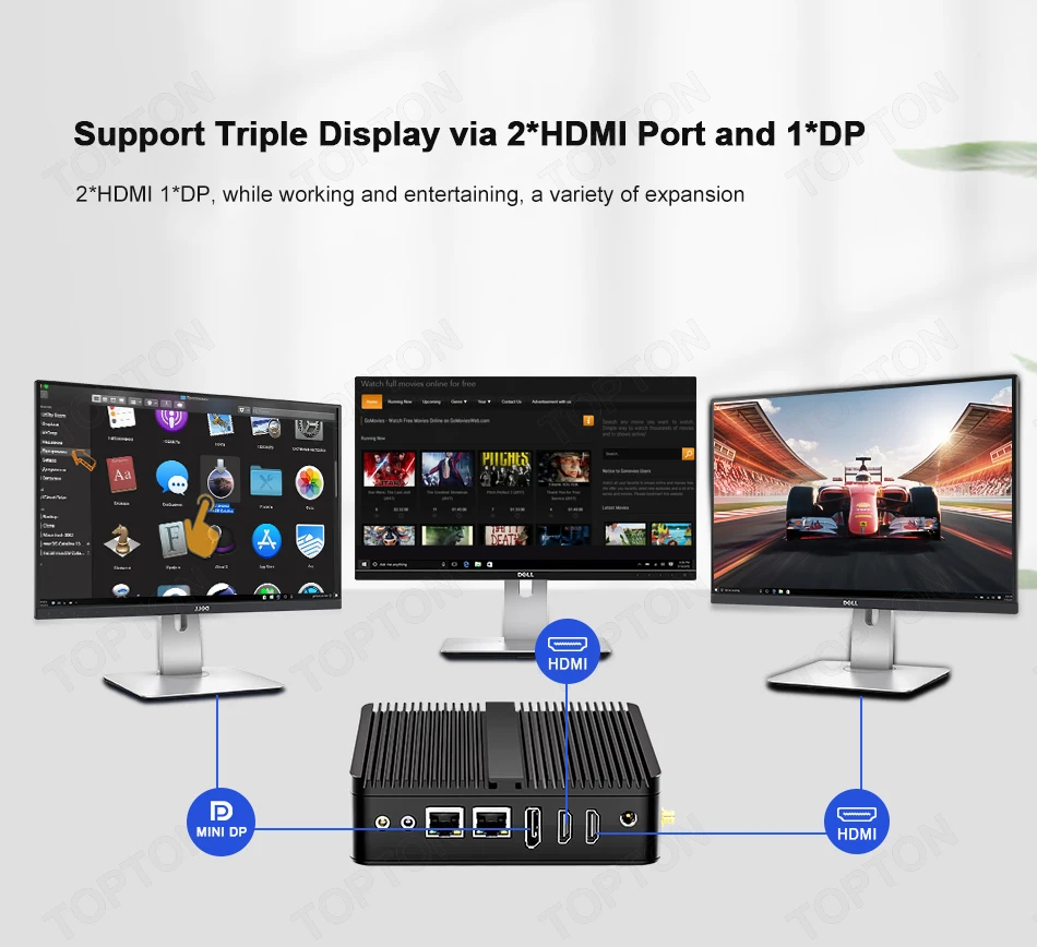 12th Gen Fanless Mini Pc Alder Lake N100 Quad Core Dual Lan 2*com Nvme Win-dows 11 3x4k Uhd Htpc ...