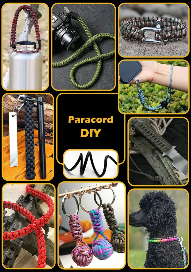Baiyuheng Outdoor Hiking New Custom logo Braid Nylon 550 Paracord ...