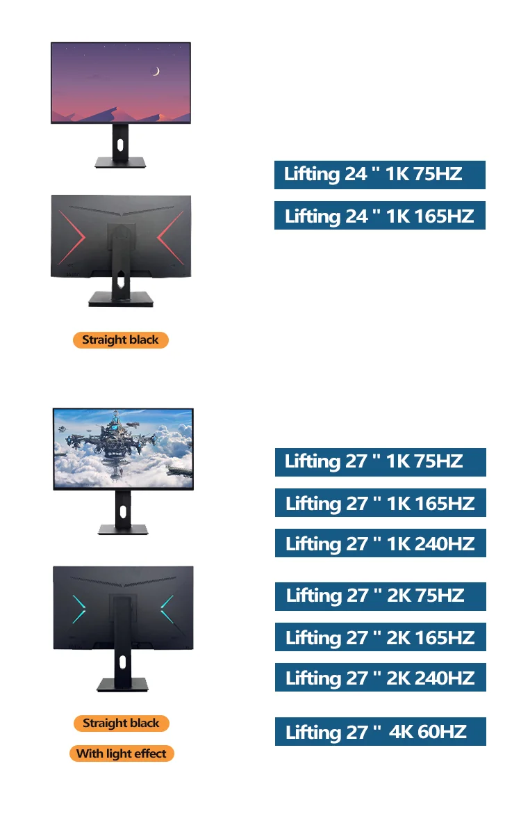 Cheap Desktop Computer Gaming Monitor Lcd Led Display 2k 165hz 2800r ...