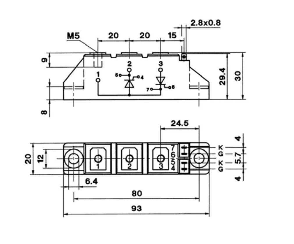 Thyristor With Amplifying Gate Skkt106b-16e 1600v Thyristor Module ...