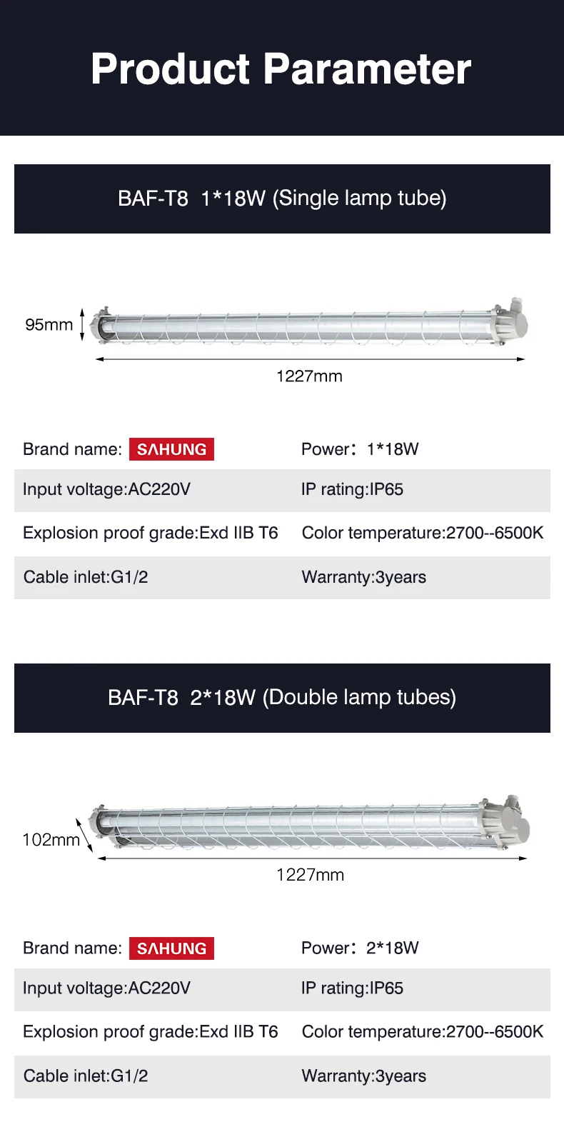 ATEX Oil Field and Chemical Industrial T8 1.2M Explosion Proof ...