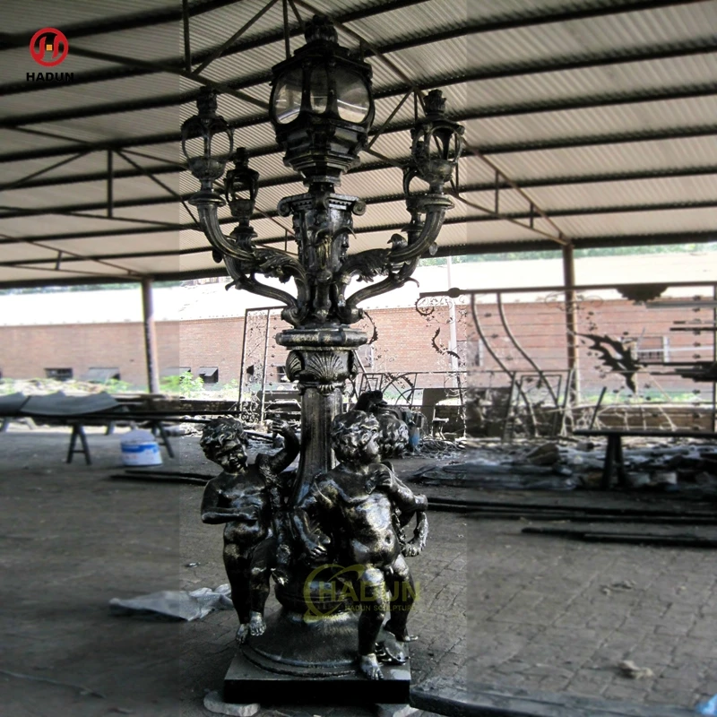 Outdoor Garden Exquisite Cast Iron Lighting Lamp Poles - Buy Cast Iron ...