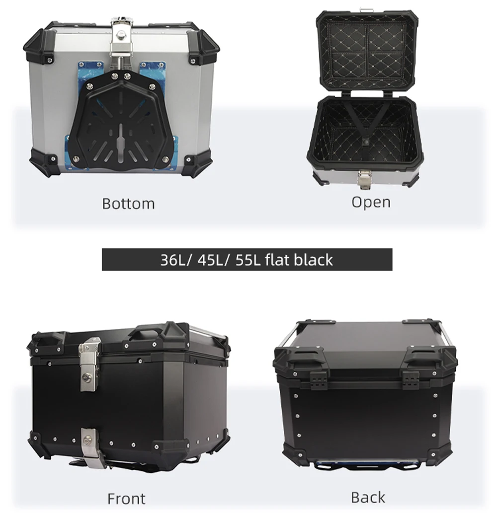 SWEER Motorcycle Tail Boxes - Durable 55L Aluminium Trunk
