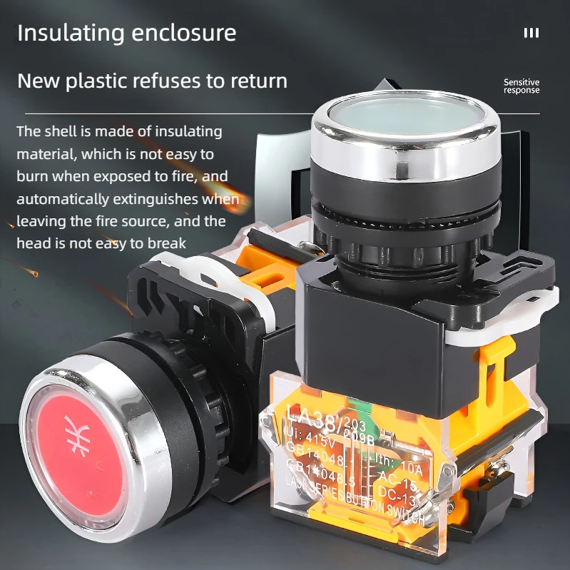 LA38 Mushroom Self-Resetting Rotary Selector Head Latching Momentary ...