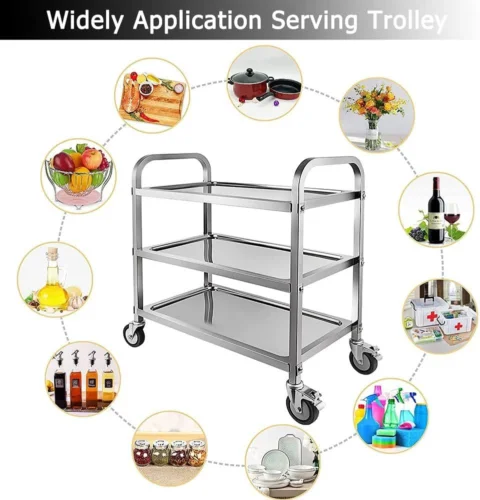 Four-wheel Stainless Steel Kitchen Trolley - Buy Commercial Service ...