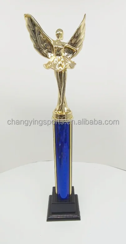 Plastic Trophy Awards Tube Angel - Digital Printing & Metal