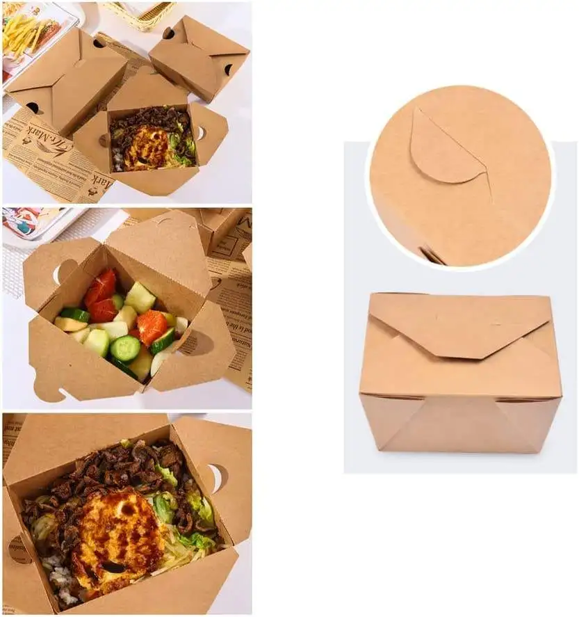 Custom Made Biodegradable Kraft Paper Lunch Box With Pp,Pet Transparent ...
