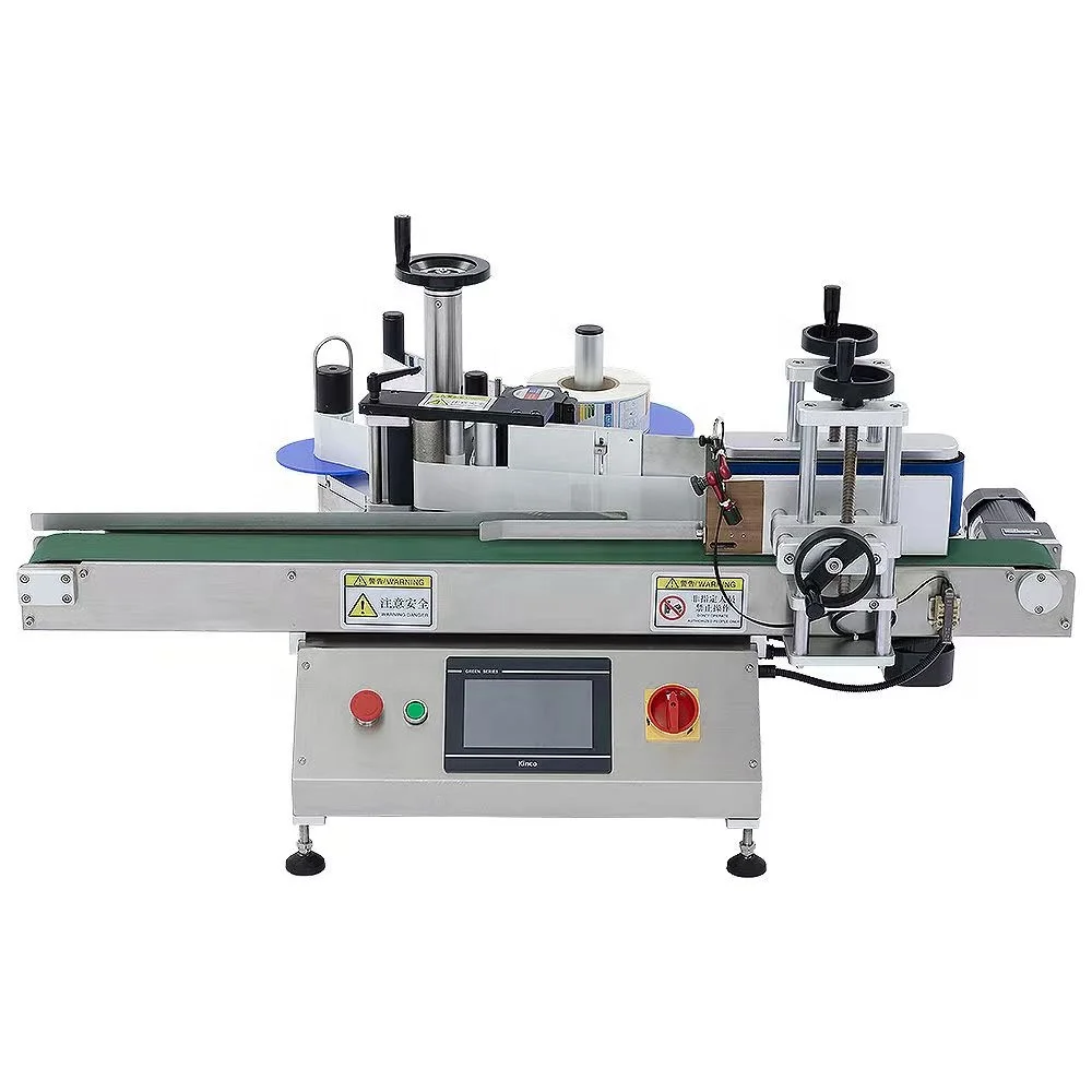 Tabletop Semi Automatic Label Applicator Can Container Wine Glass Side Plastic Jar Round Bottle ...
