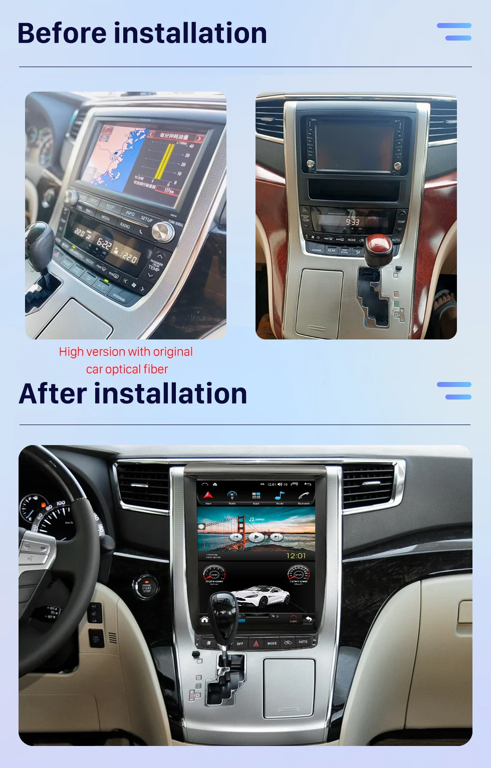 For 2007-2012 Toyota Alphard A20 360 Camera Gps Stereo Multimedia ...