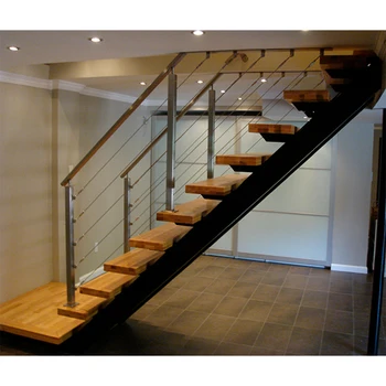 Floating Straight Stairs Central Spine Stair Middle Stringer Staircase ...