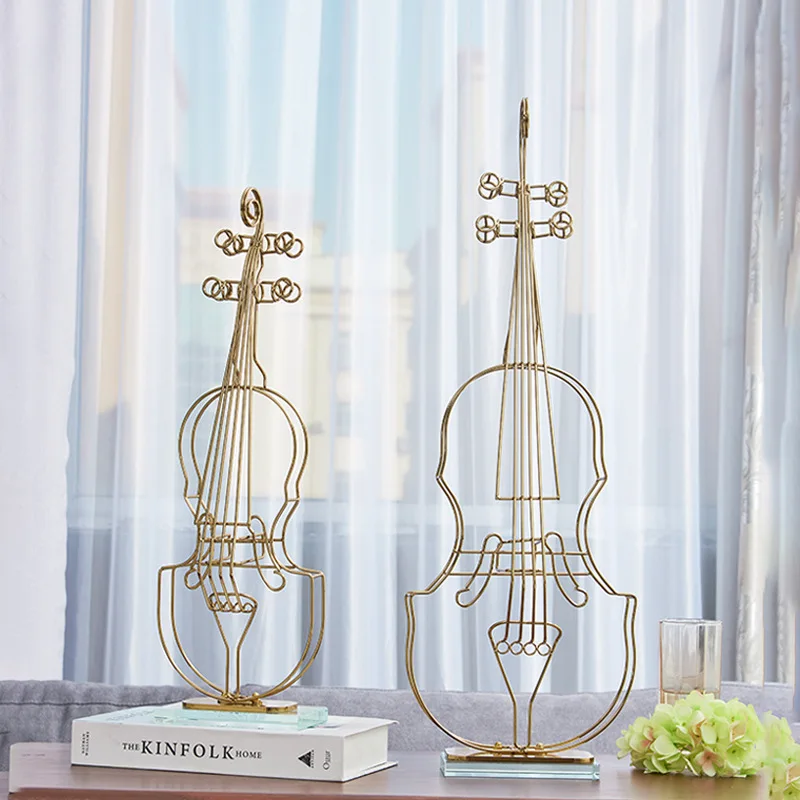 Luxury Table Decorations Metal Art Violin Decor Violin Sculpture ...