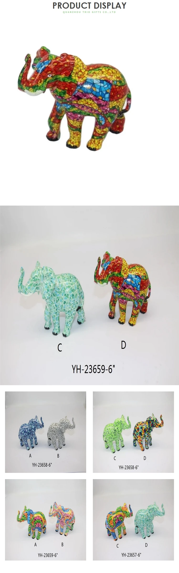 Large Resin Black Elephant Sculpture Statue Lucky Polyresin Elephant ...