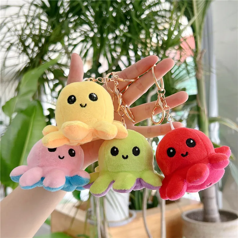 Cute Ocean Animal Plushie Keychain - Reversible Octopus