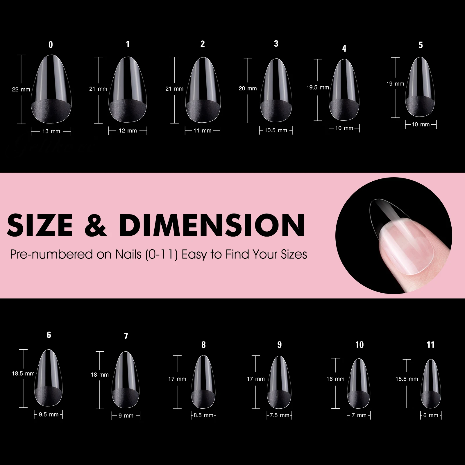 552pcs Xl Square Full Cover Square Xxl False Fake Nails Artificial ...