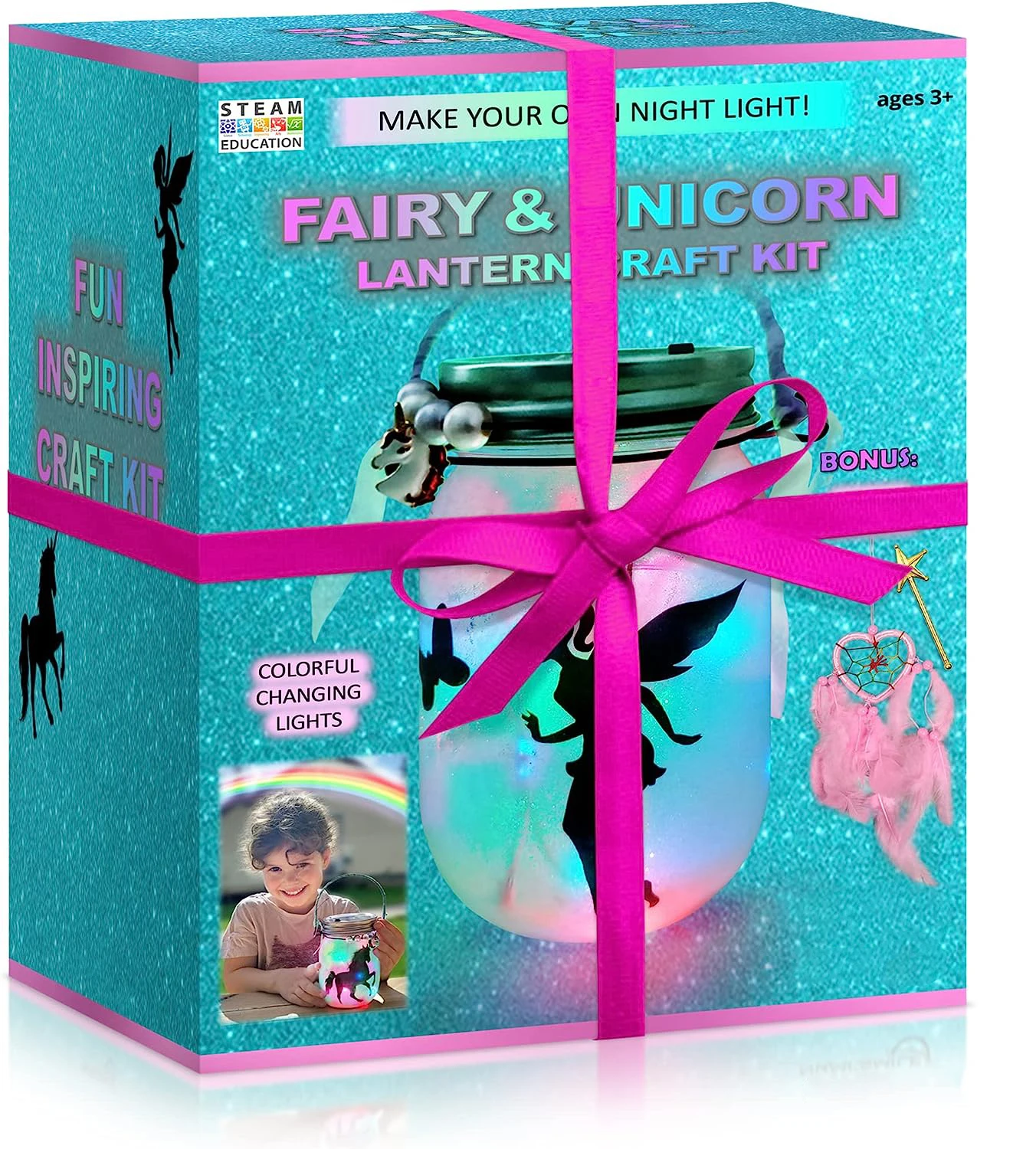 Make Unicorn & Fairy Lantern Night Light Jar Craft Kit Birthday Gifts ...