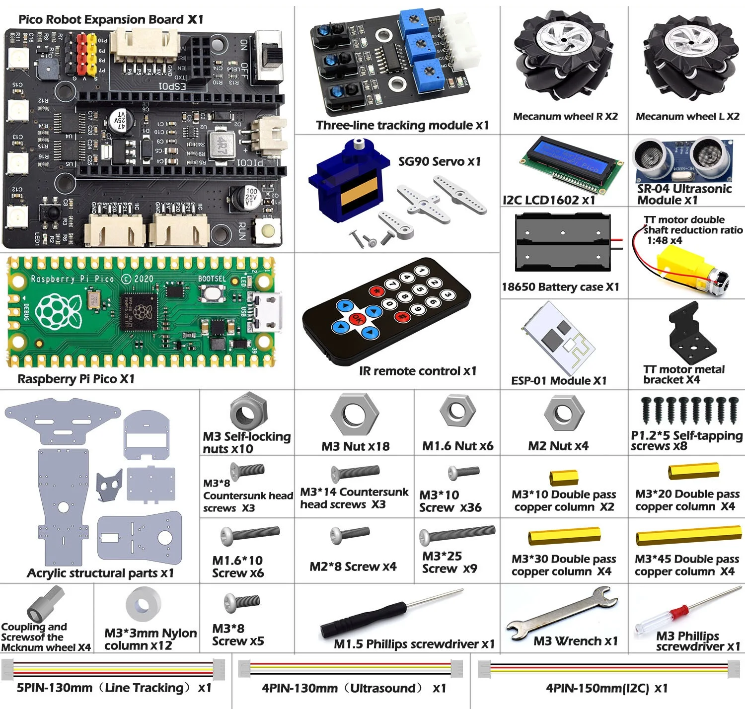 For Raspberry Pi Pico Mecanum Wheel Car Python Programming STEM ...