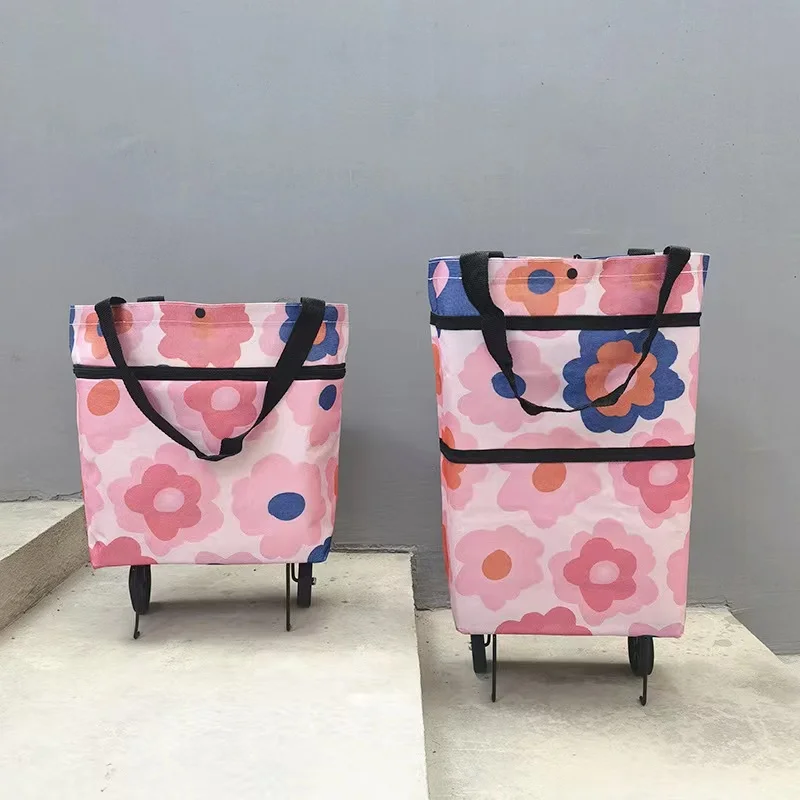 Custom Foldable Supermarket Trolley Shopping Trolley Bag with Wheels ...