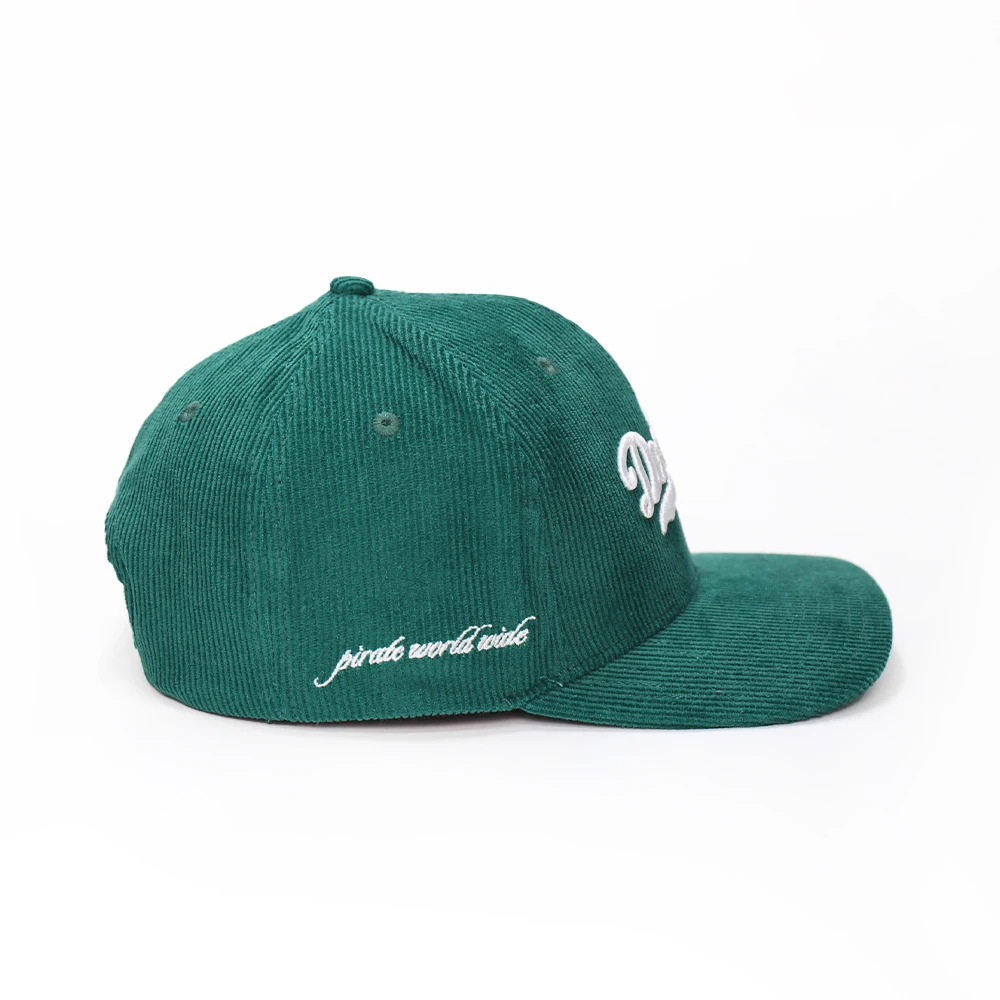 Custom 6 Panel 3D Embroidery Logo Structured Corduroy Snapback Cap Hats