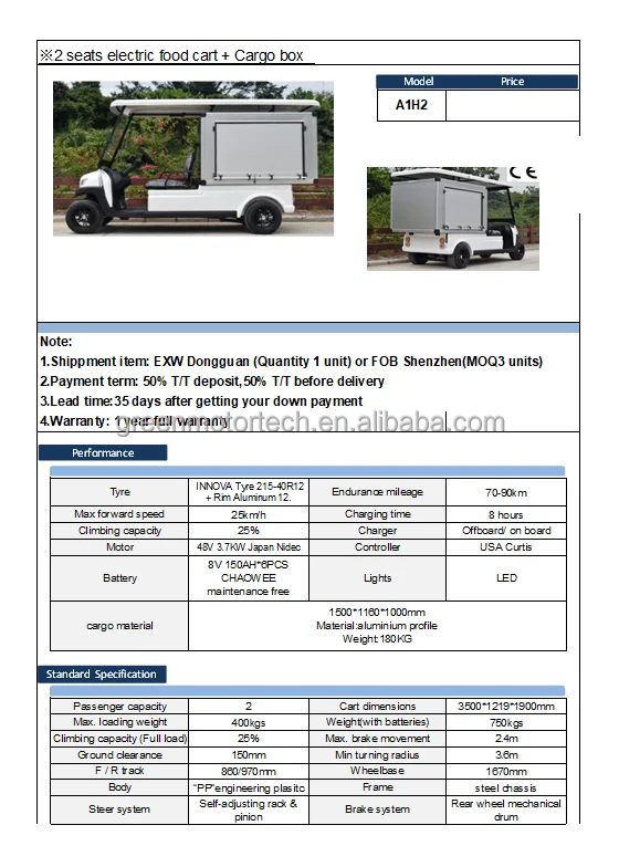 Factory Powerful Electric Golf Buggy Food Catering or Housekeeping Club ...