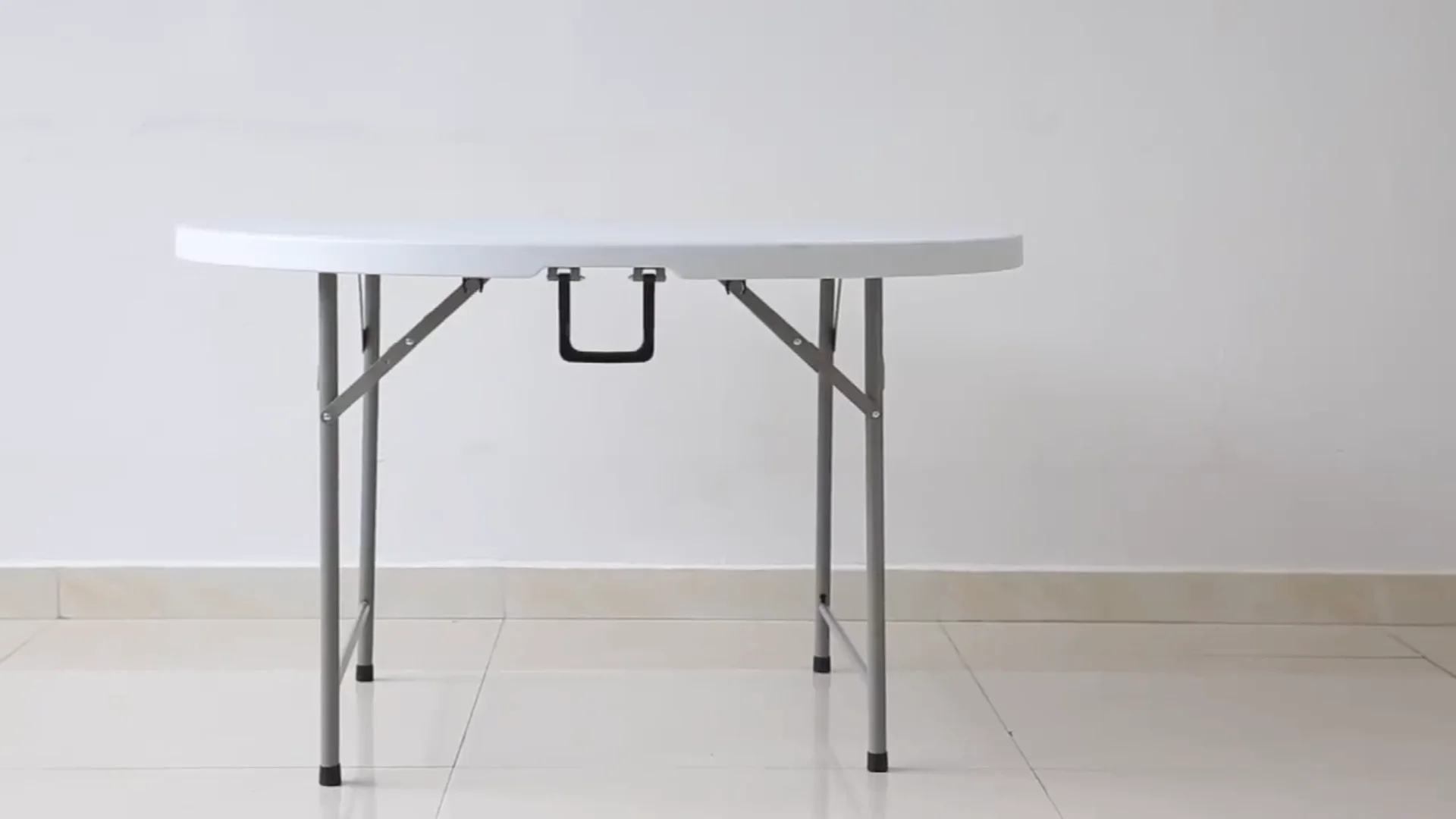 48 Inch Fold In Half 4ft White Plastic Round Foldable Table For Events ...