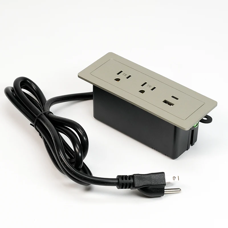Golden New US Recessed Desk Power Outlet with USB C
