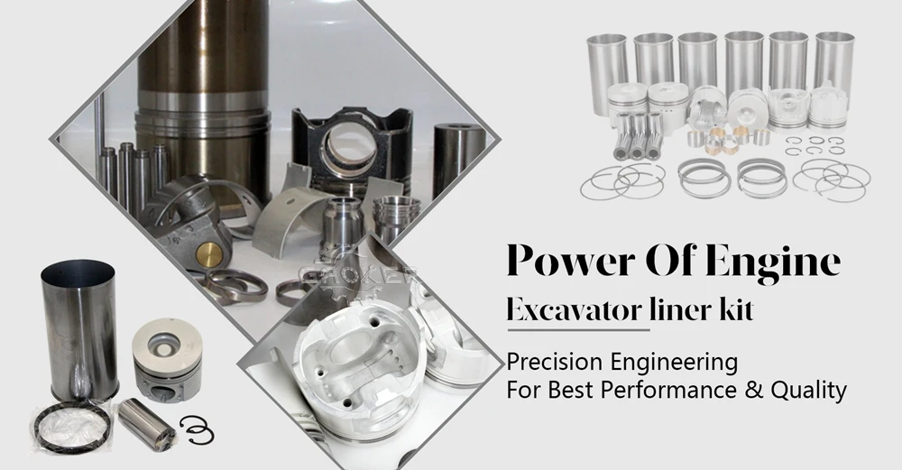 GaoKer Excavator Diesel Engine Parts Cylinder Piston Kit 4M50 4M51 K4M ...