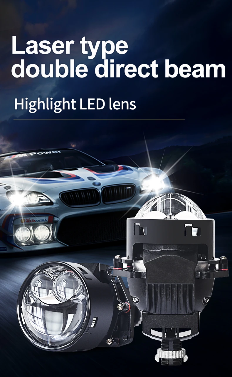 Automotive Bi Led Lenses 3 Inch Dual Laser H4 H7 Lens Headlights ...