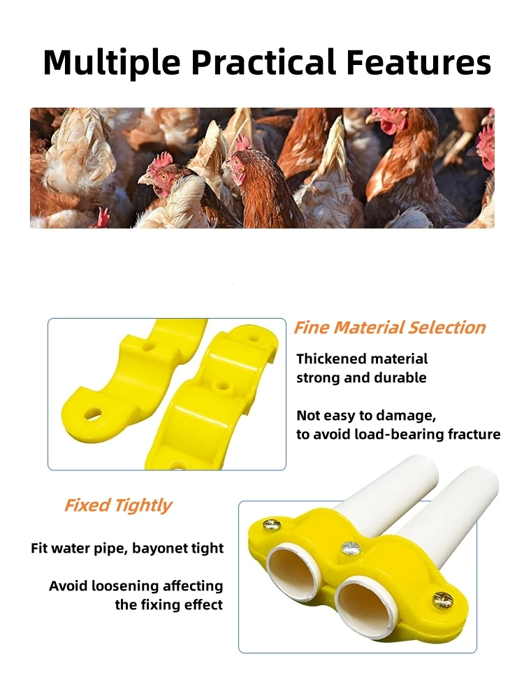 Plastic Pipe Clamp Clips Hook Livestock Water Line Hose Clips Chicken ...