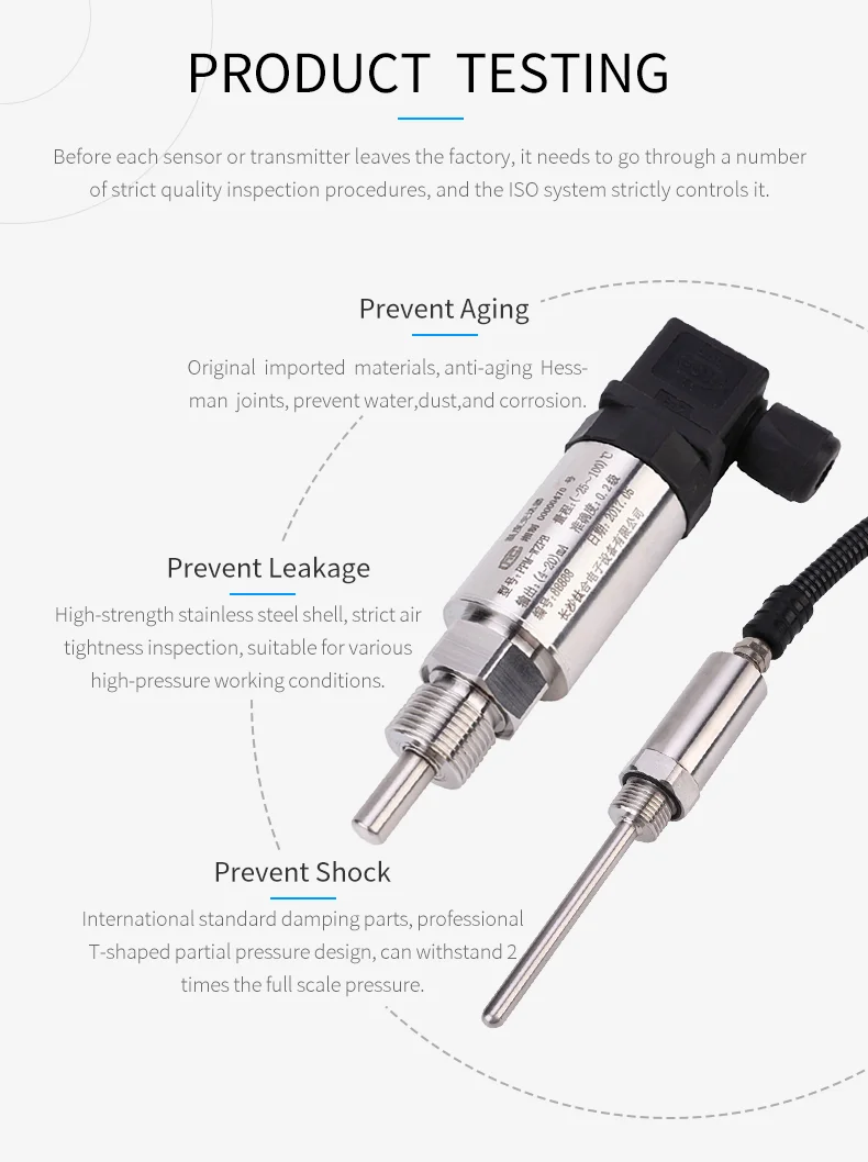 Digital Display Temperature Transmitter Pt100 4-20ma Thermowell Probe ...