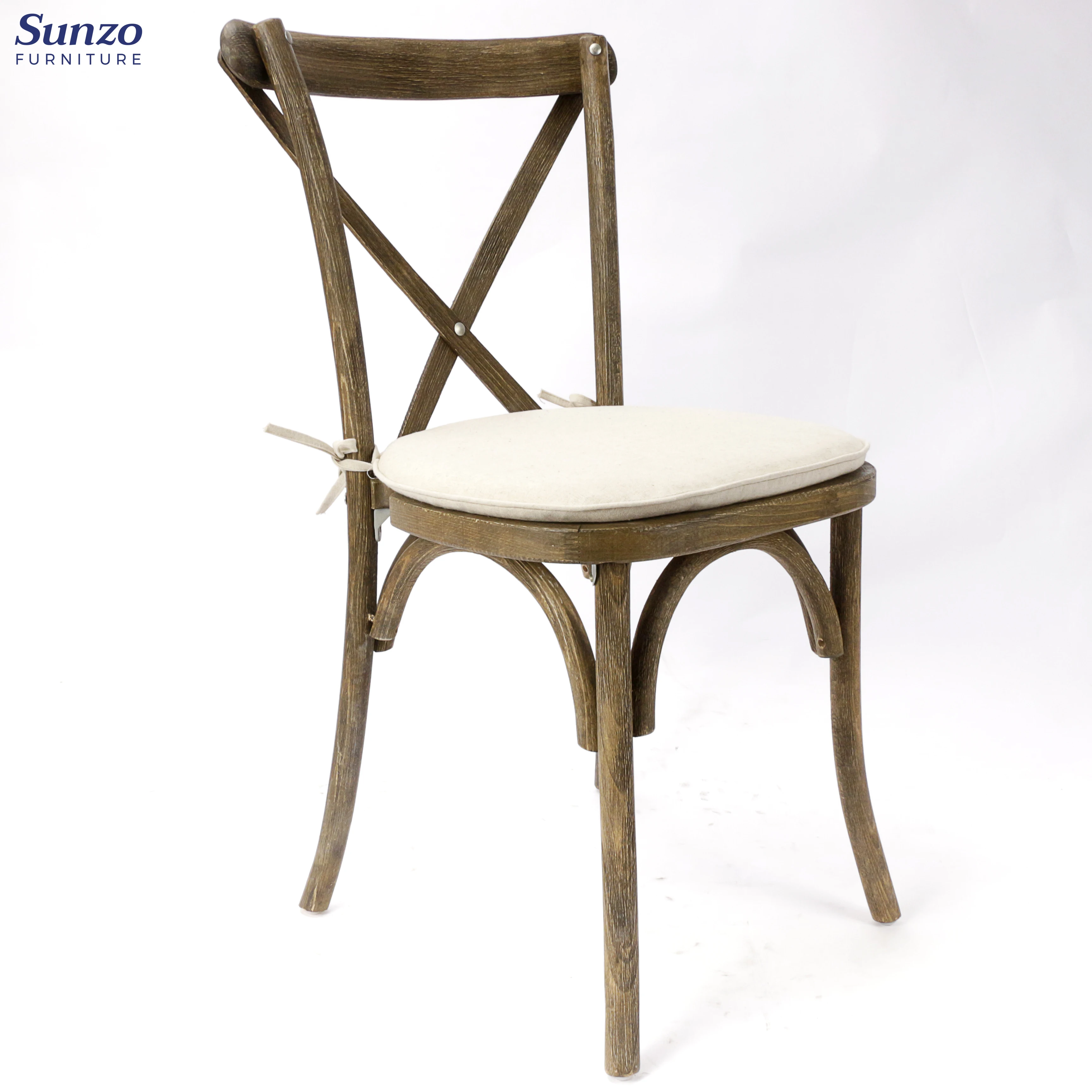 Stackable Antique X Cross Back Chairs - Durable & Stylish