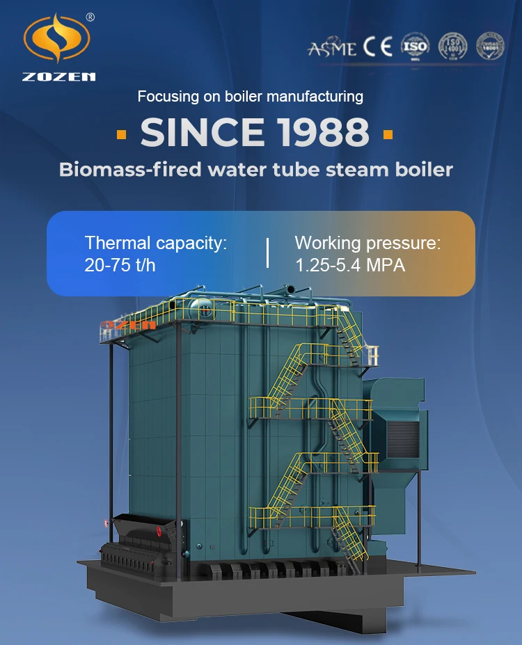 40 Ton Industrial Rice Husk Biomass Fired Steam Boiler For Chemical ...