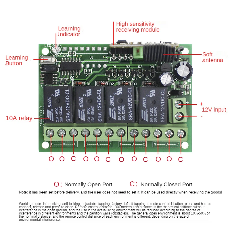 433mhz Remote Control 220v Receiver Rf Transmitter For Remote Control ...