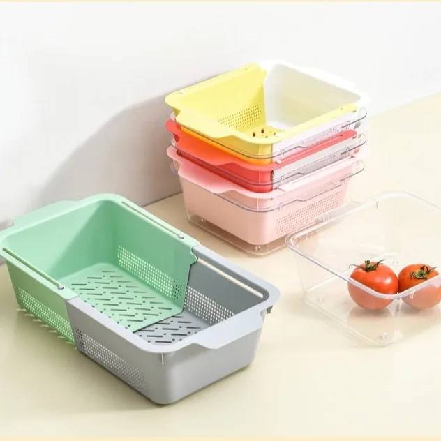 Retractable Double-layer Pet Plastic Sink Drain Basket Tray ...