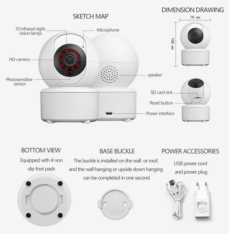 2mp Wifi Camera Baby Monitor With Two Way Audio Night Vision Auto ...