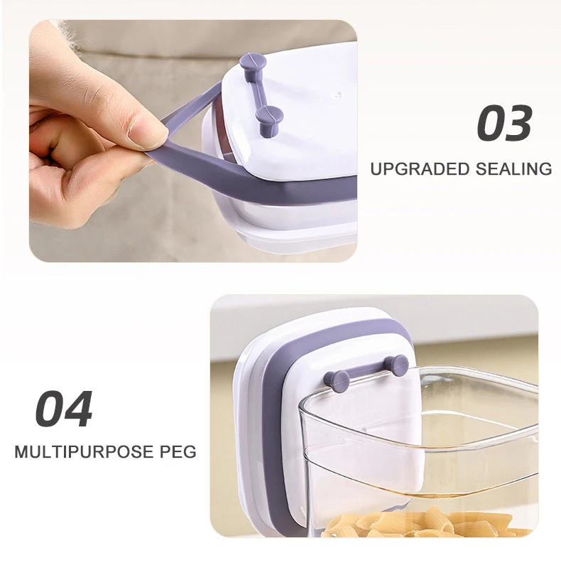 6-Piece Pack Push Button Pop up Container Box With Lids Grain Cereal ...