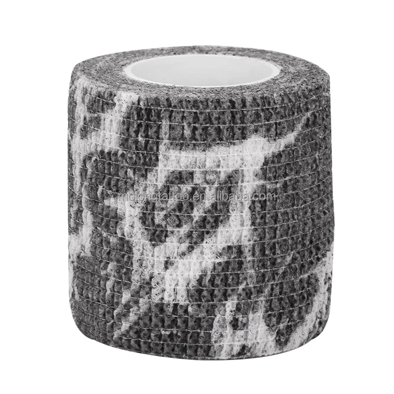 Grey Pattern Tattoo Self Adhesive Bandage Tattoo Machine Grip Cover ...