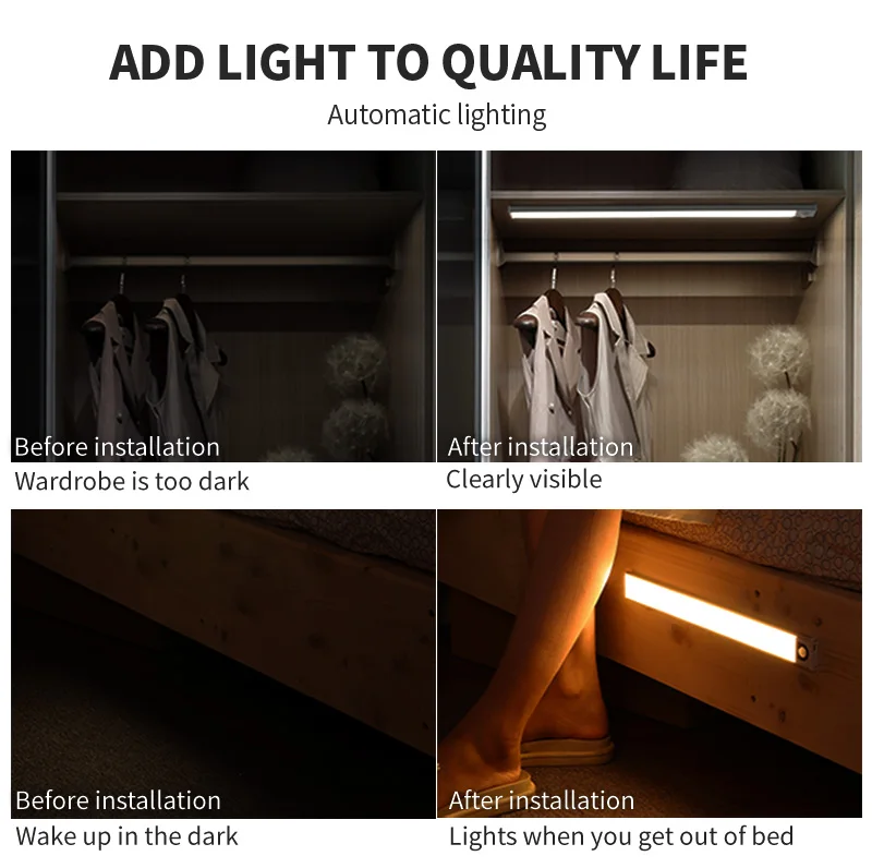 USB Wardrobe Kitchen Magnetic Lighting - Rechargeable LED