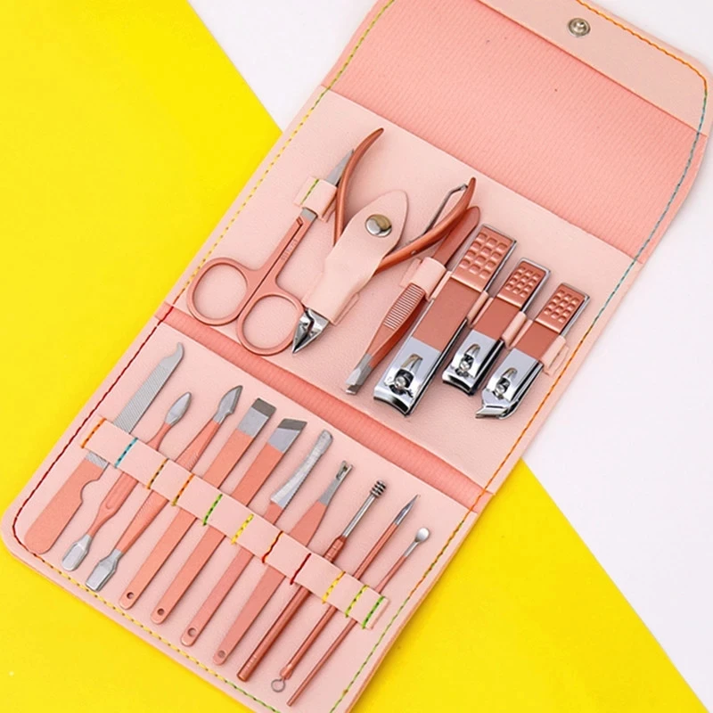 Stainless Steel Manicure Set 16 Pieces Private Label Nail Sets Beauty ...