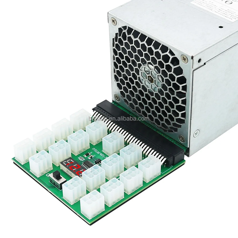 17 * 12V PCIe 6Pin Connector Server Power Supply PSU Breakout Board ...