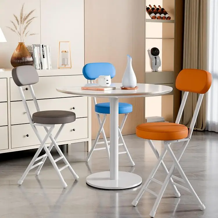 Portable Folding Round Chair Casual Foldable Stool for Balcony ...