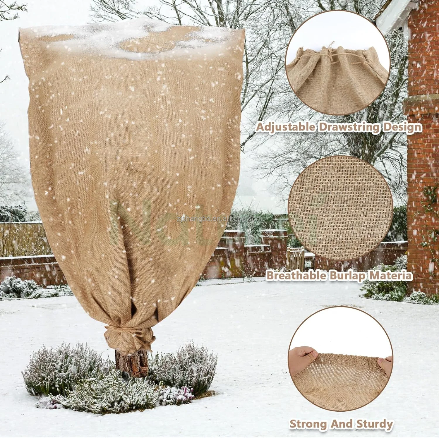 Jute Fabric Yard Protector Rose Bush Plant Covers Burlap Tree Wraps For ...