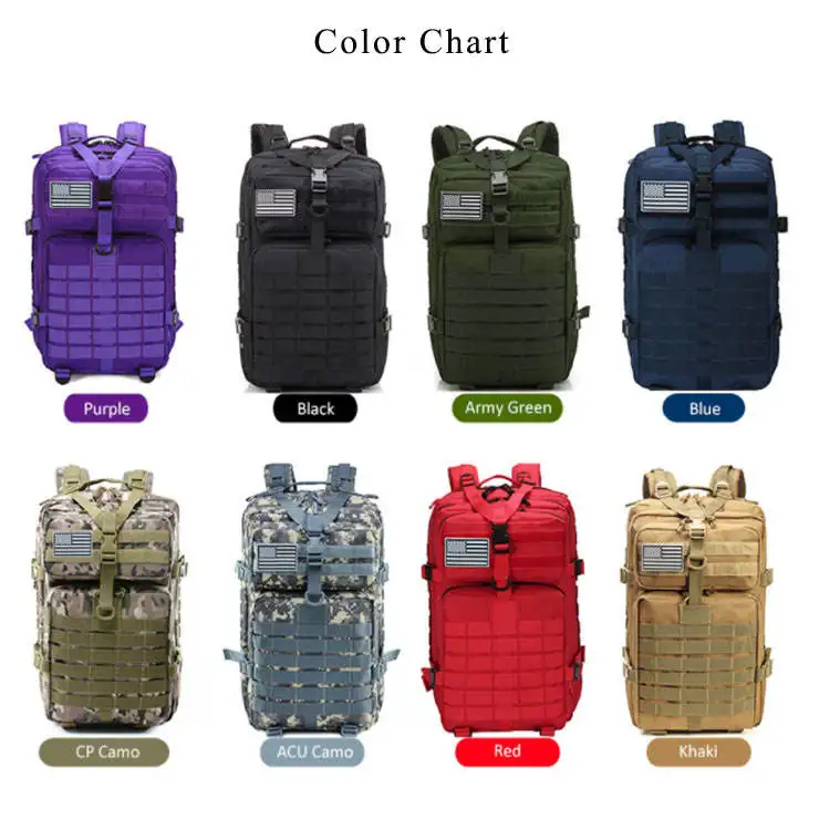 50l Large Capacity Tactical Waterproof Outdoor Hiking Molle Tactical ...
