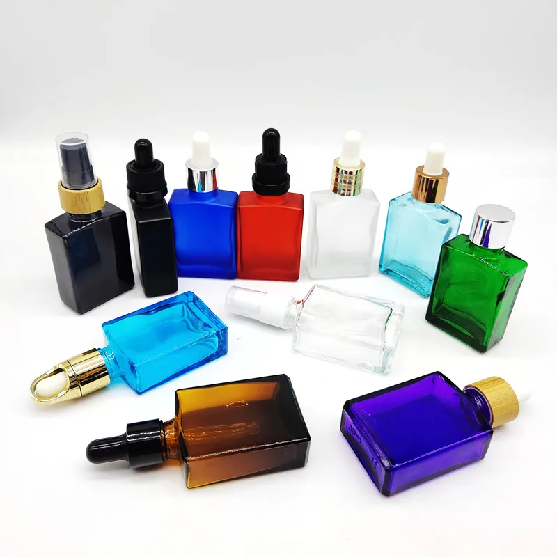 30ml Rectangle Amber Glass Dropper Bottle/30ml Amber Square Glass Serum ...