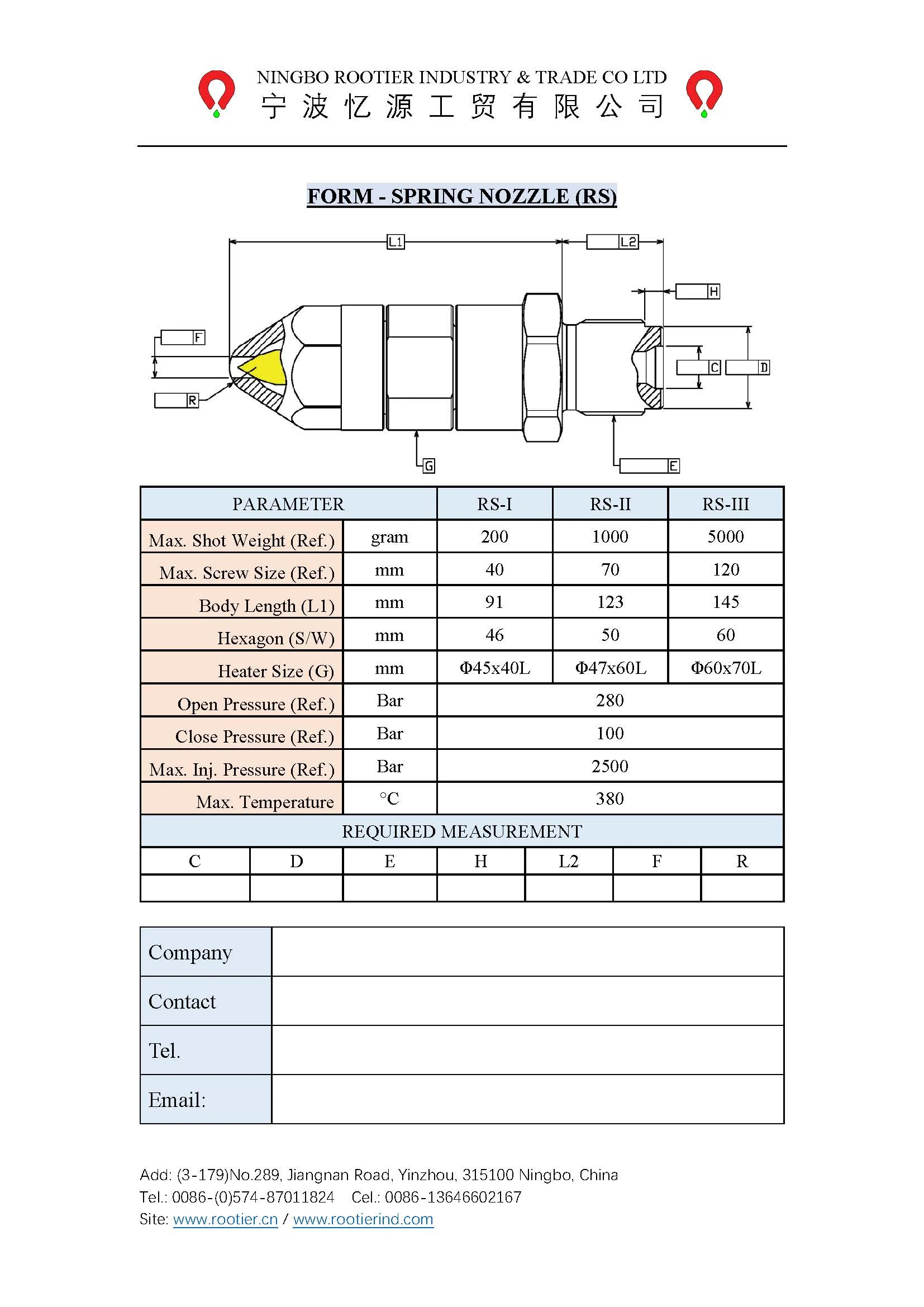 Spring Shut-off Nozzle for Injection Molding Machine - ROOTIER