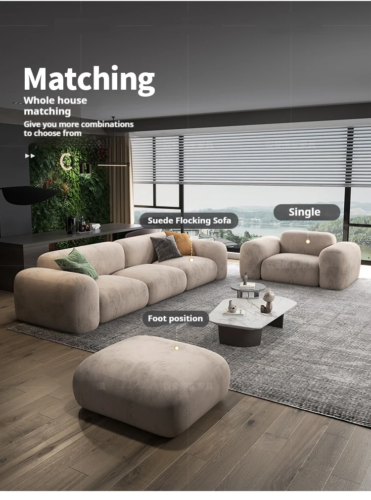KEHUI Living Room Sofas - Fluffy Modern American Green