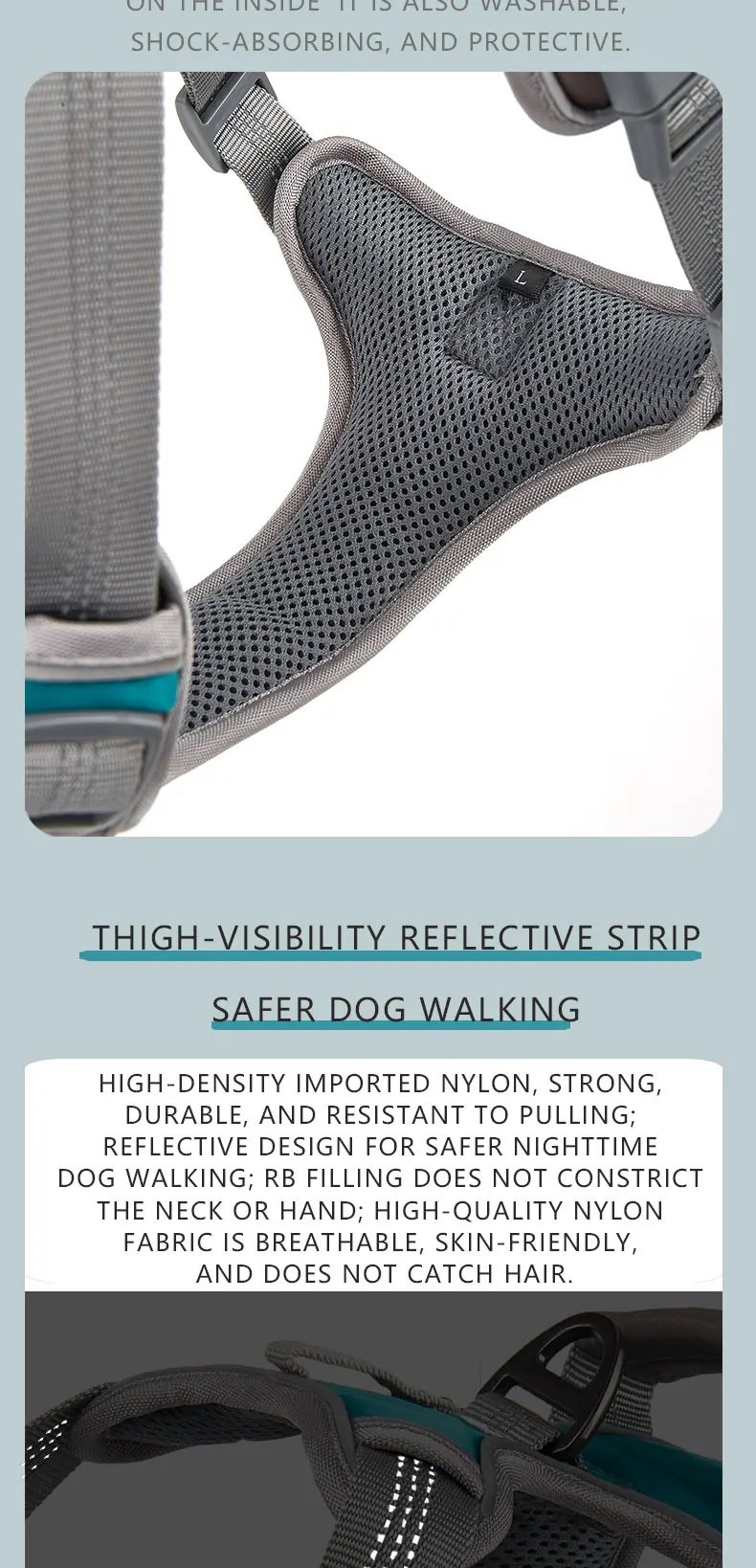 No Pull Safety Vest Hunting Dog Harness With Handle Adjust Reflective Quick Release Pet ...