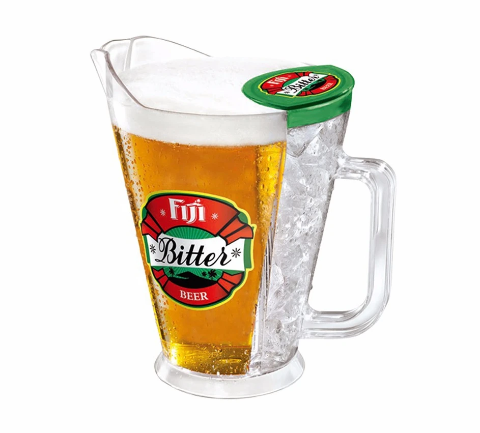 Promotional Food Safe 1.5l Acrylic Beer Pitcher With Ice Core Plastic ...